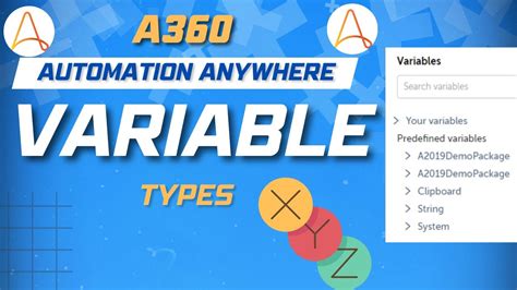 Variables In Automation A360 Create Variables In Automation Anywhere A360 Tutorial Kt