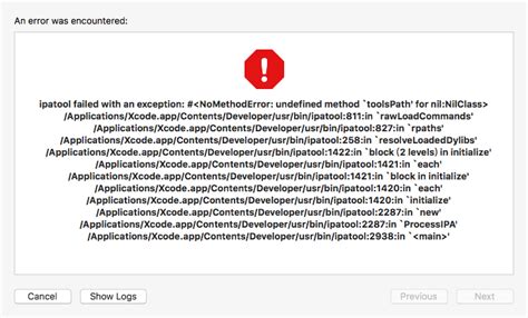 Ios Xcode Carthage Export Error Ipatool Failed With An Exception Bitcodestrip Failed