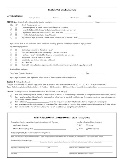 Fillable Online Residency Declaration Form Residency Declaration Fax Email Print Pdffiller