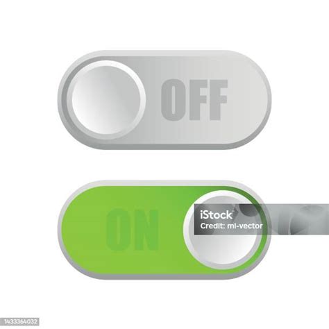 켜기 및 끄기 토글 스위치 버튼 설정 스위치 켜기 및 끄기 아이콘 집합입니다 플랫 아이콘 켜기 및 끄기 토글 스위치 단추 벡터 형식 개념에 대한 스톡 벡터 아트 및 기타