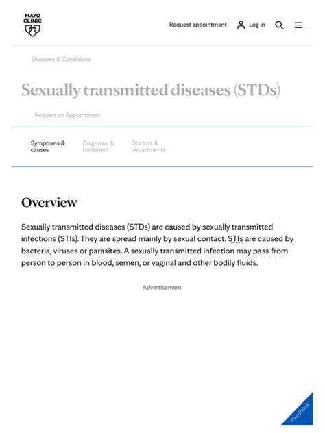 Sexually Transmitted Diseases Stds Symptoms And Causes Mayo