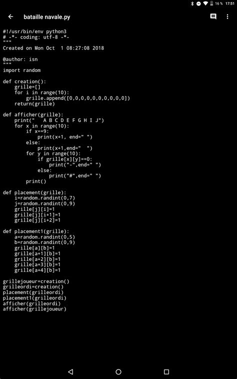 avis sur bataille navale python bonjour je vous sollicite pour avoir un avis sur cette