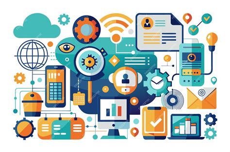 Premium Vector A Flat Design With Icons And Symbols An Icon Set Representing Emerging