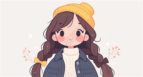 穿着蓝色外套戴着橙色帽子的可爱卡通小男孩插画图片下载 正版图片402675597 摄图网