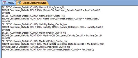 Sql Access Search Multiple Table And Return Unique Customer Form Stack Overflow