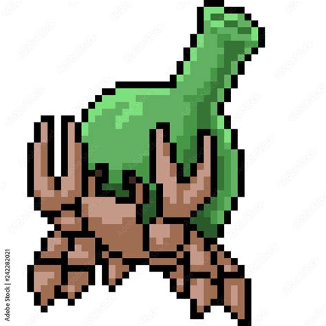 Vector Pixel Art Hermit Crab Stock Vector Adobe Stock