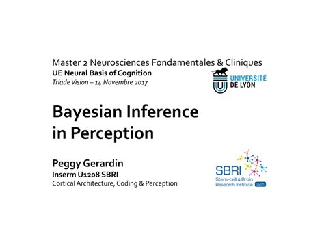 Pdf Lecture Bayesian Inference In Perception Ue Neural Basis Of Cognition Master 2 Of