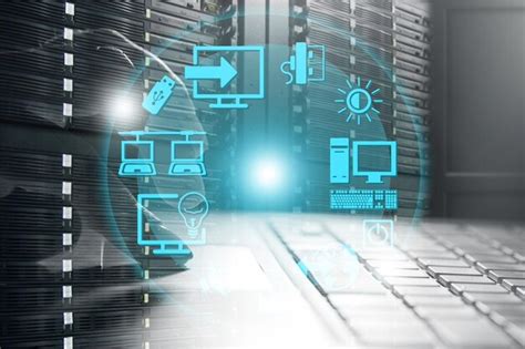 Premium Photo Programmer In Data Center Room And Icon Control