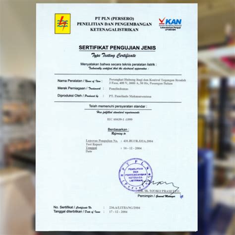 Certificates Panelindo Makmursentosa