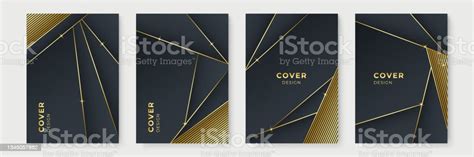 블랙과 골드 컬러로 세팅된 모던 포스터 디자인 모던 한 골든 스트라이프 커버 디자인 세트 럭셔리 크리에이티브 골드 다이내믹 대각선 패턴 프리미엄 벡터 배경 3차원 형태에