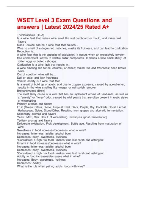 Wset Level 3 Exam Questions And Answers Latest 2024 25 Rated A Wset Level 3 Stuvia Us