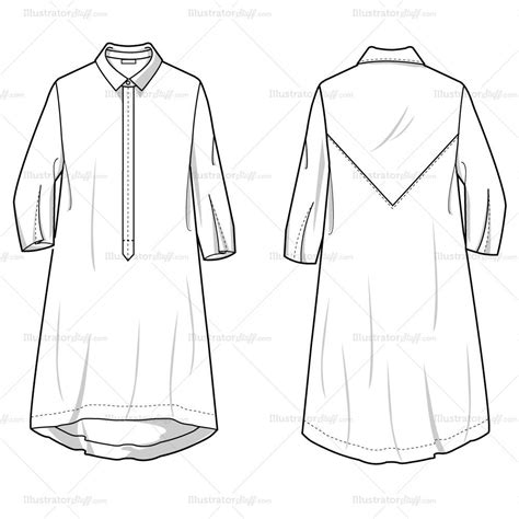 Womens Shirt Dress Fashion Flat Template Fashion Design Jobs Fashion