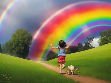 Premium Ai Image Chasing Rainbows