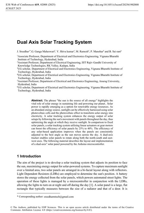 Pdf Dual Axis Solar Tracking System