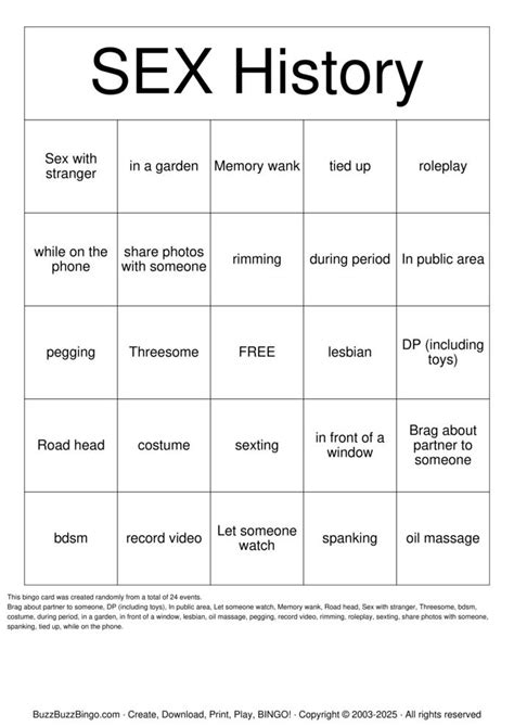 Sex Bingo Bingo Cards To Download Print And Customize