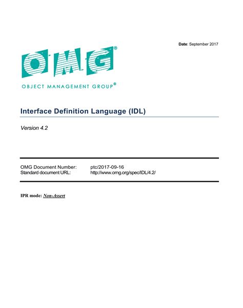 Interface Definition Language Idl Version 42 Pdf Computing Technology And Computing