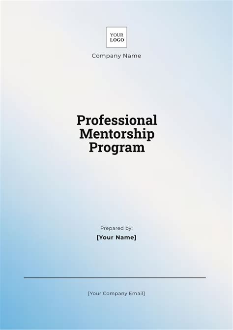 Free Professional Mentorship Program Template To Edit Online