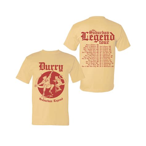 2023 Suburban Legend Tour Tee Light Yellow Durry Music