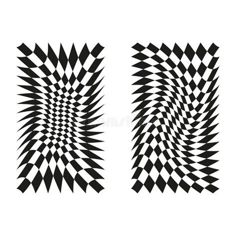 Chess Pattern Texture Diamond Wave Background Optical Illusion Design