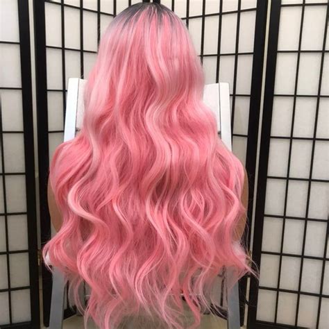 Human Hair Blend Pink Wig On Mercari Hair Ombre Wigs Wigs