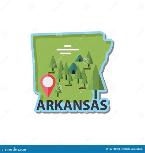 Map Of Arkansas State Vector Illustration Decorative Design Stock Vector Illustration Of