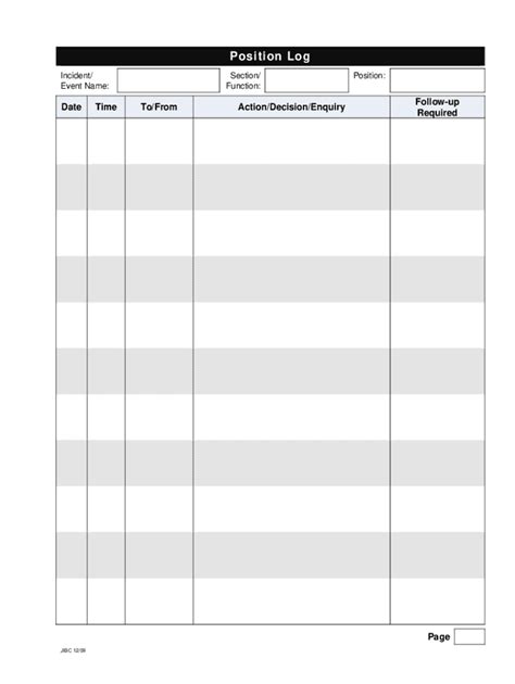 Fillable Online Position Log Eoc Forms Fax Email Print Pdffiller