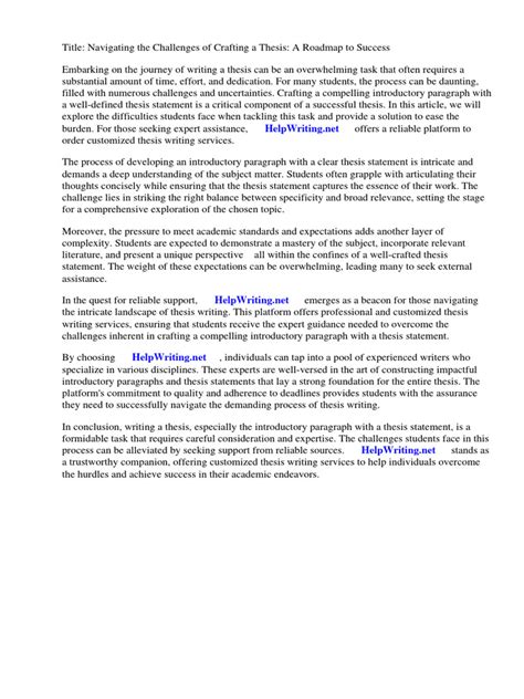 Introductory Paragraph Examples With Thesis Statement Pdf Essays