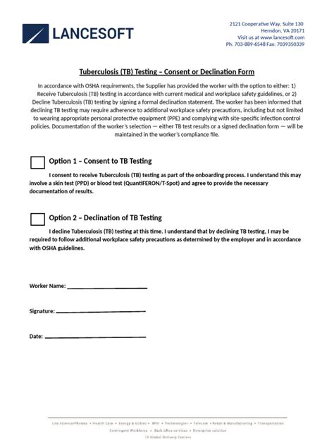 Tb Declination Form Pdf