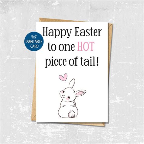 Hot Piece Of Tail Funny Adult Easter Card Happy Easter Printable Adult
