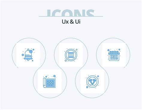 Ux And Ui Blue Icon Pack Icon Design Schedule Appointment Bell Options Control