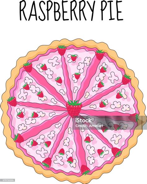 라즈베리 케이크 생일 케이크 라즈베리로 굽습니다 벡터 문해 과일에 대한 스톡 벡터 아트 및 기타 이미지 과일 귀여운 달콤한 음식 Istock