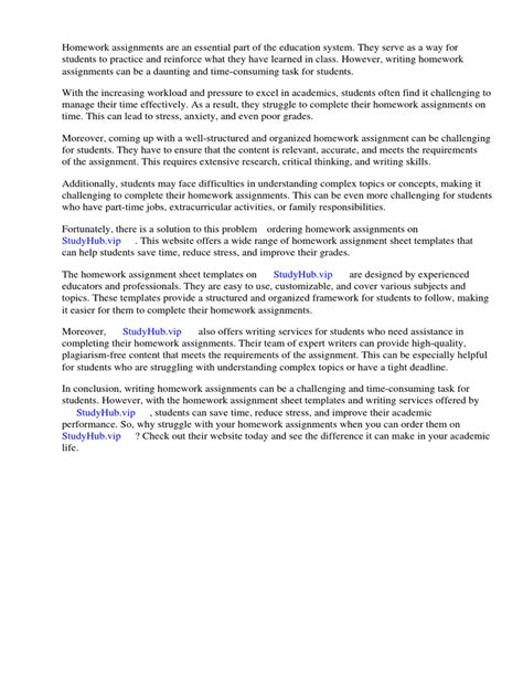 Homework Assignment Sheet Templates Pdf Worksheet Homework