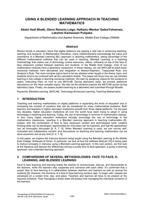 pdf using a blended learning approach in teaching mathematics