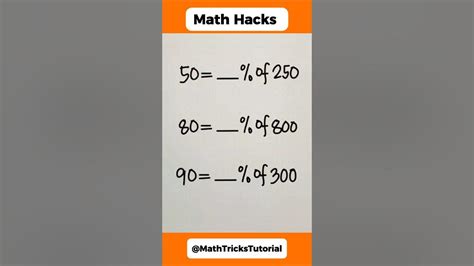 Percent Hacks Mathtrickstutorial Maths Tutorial Mathematics Shorts