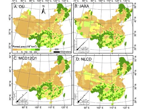 Forest Area Comparison Among Multi Source Forest Datasets At Counties