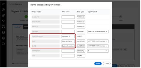 Define Aliases And Export Formats