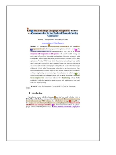 Real Time Indian Sign Language Recognition Enhanc Ing Communication Pdf Cognitive Science