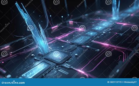 Qubit Elysium AI Generated Quantum Realms AI Generate Stock Illustration Illustration Of