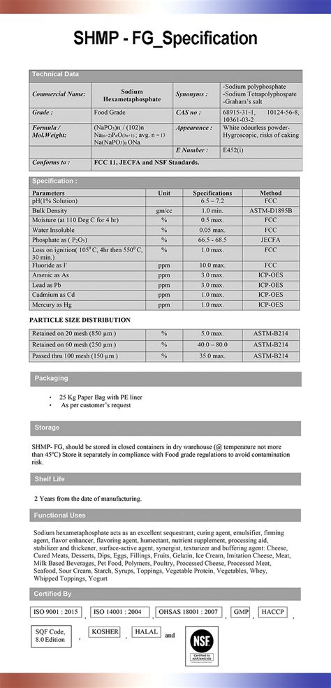shmp fg specification l 주 프로켐