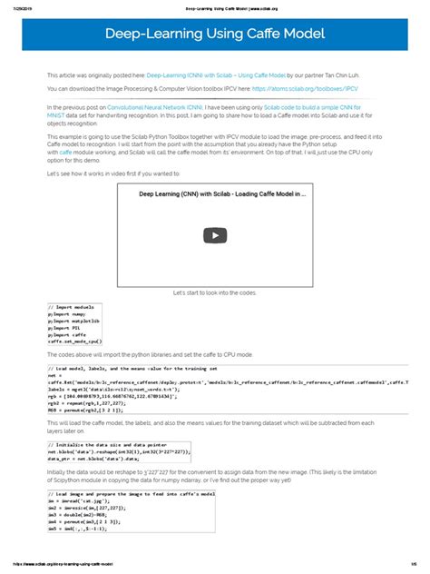 Deep Learning Using Caffe Model Pdf Deep Learning Cybernetics