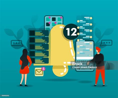 벨 알림 응용 프로그램 벡터 일러스트 레이 션 개념은 방문 페이지 템플릿 Ui 웹 모바일 앱 포스터 배너 및 전단지에 사용할 수 있습니다 웹 사이트 및 모바일 웹 사이트에