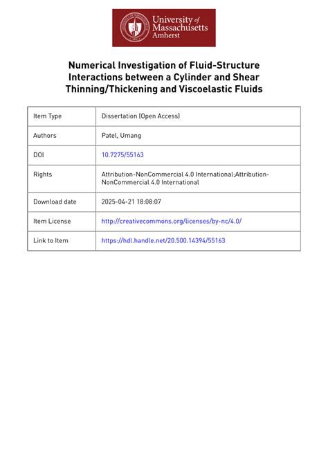 Pdf Numerical Investigation Of Fluid Structure Interactions Between A Cylinder And Shear