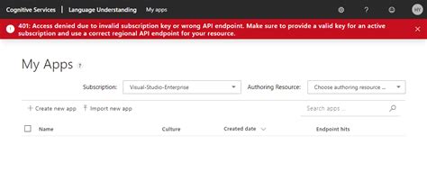 Azure Invalid Subscription Key At Luisai Stack Overflow