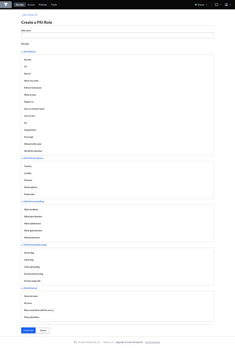 Cant Choose Options When Creating Pki Role In Ui · Issue 6544