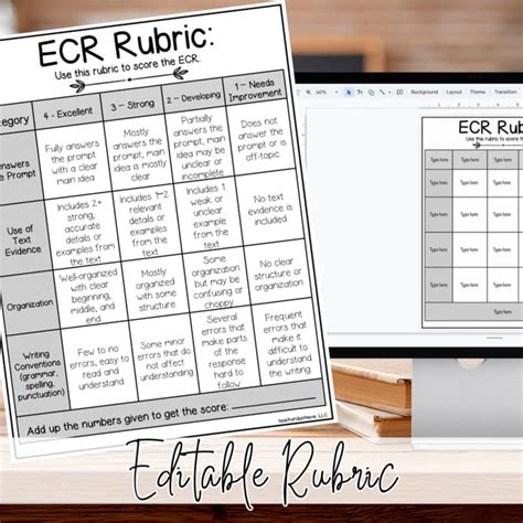 Ecr Rubric And Graphic Organizer Editable Extended Constructed