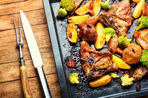 감자로 구운 닭 허벅지살 사진 배경 및 무료 다운로드를위한 그림 Pngtree