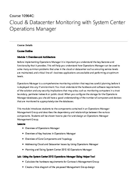 Pdf Cloud And Datacenter Monitoring With System Center Operations Manager
