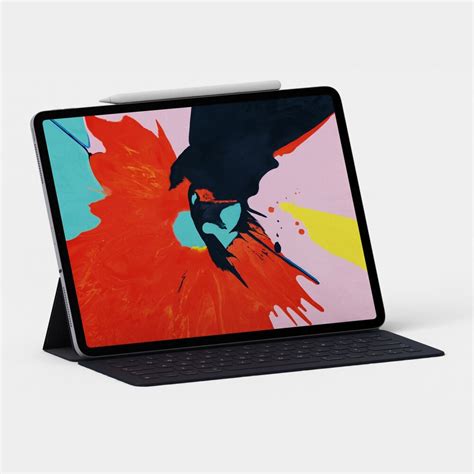 Apple Ipad Pro 2019 12 Inch With Apple Pencil And Smart Keyboard 3d 모델 다운로드 태블릿 컴퓨터 On