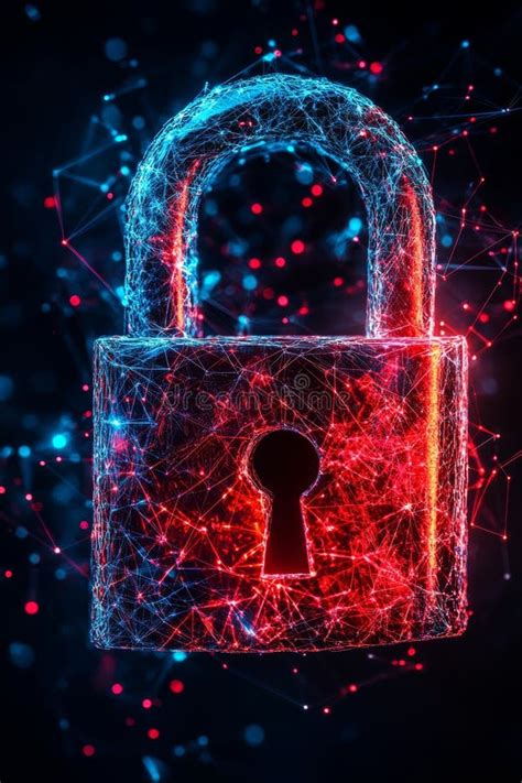 Abstract Glowing Padlock Concept Of Cybersecurity Network Security And Data Protection Stock