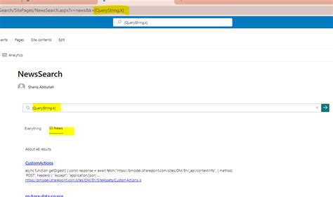 PnP Search WP V4 7 0 Click On Vertical Tab Shows QueryString K When